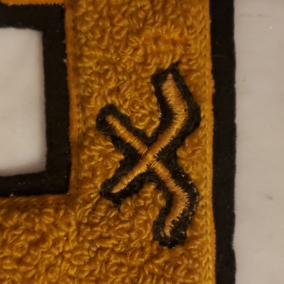 Other | Vintage 5s Letterman Patch Letter L Black And Gold Crossed ...